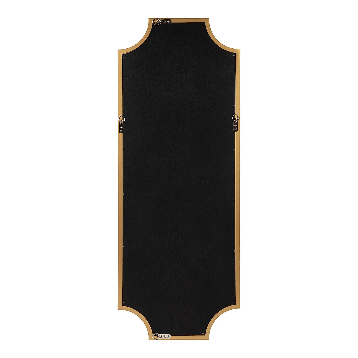 Kate and Laurel Hogan Wood Framed Full-Length Wall Mirror with Scallop Corners, 18x48 Inches, Gold
