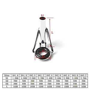 Enrilior Fishing Top Guide Sizing Gauge Fuji Rod Tips Guide Rod Guides,54 pcs Stainless Steel Tip Rings with Storage Box Fish Tackle Accessories Kit