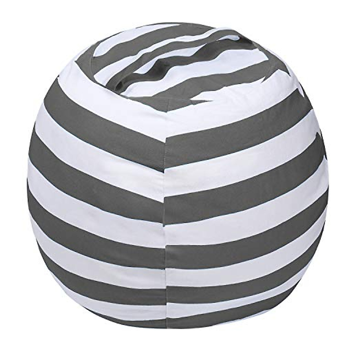 Miaowater 2 PCS Stuffed Animal Storage Bean Bag Chair Cover, Cotton Canvas Beanbag with Zipper for Organizing Kid's and Adults Room Grey 24"