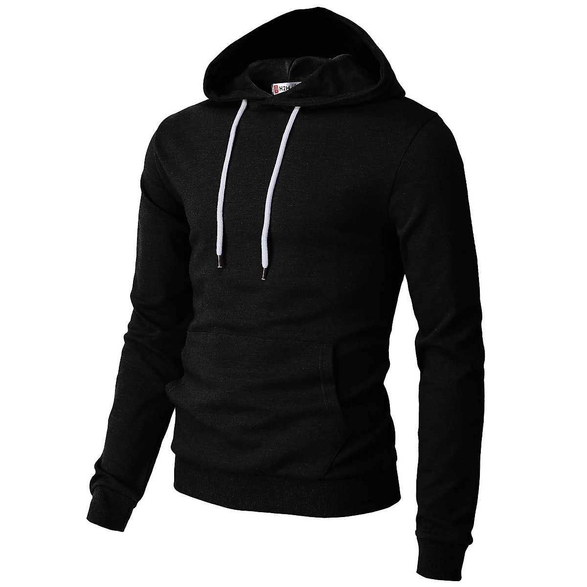H2H Mens Casual Pullover Long Sleeve Hoodie with Kanga Pocket BLACK US L/Asia XL (CMOHOL050)