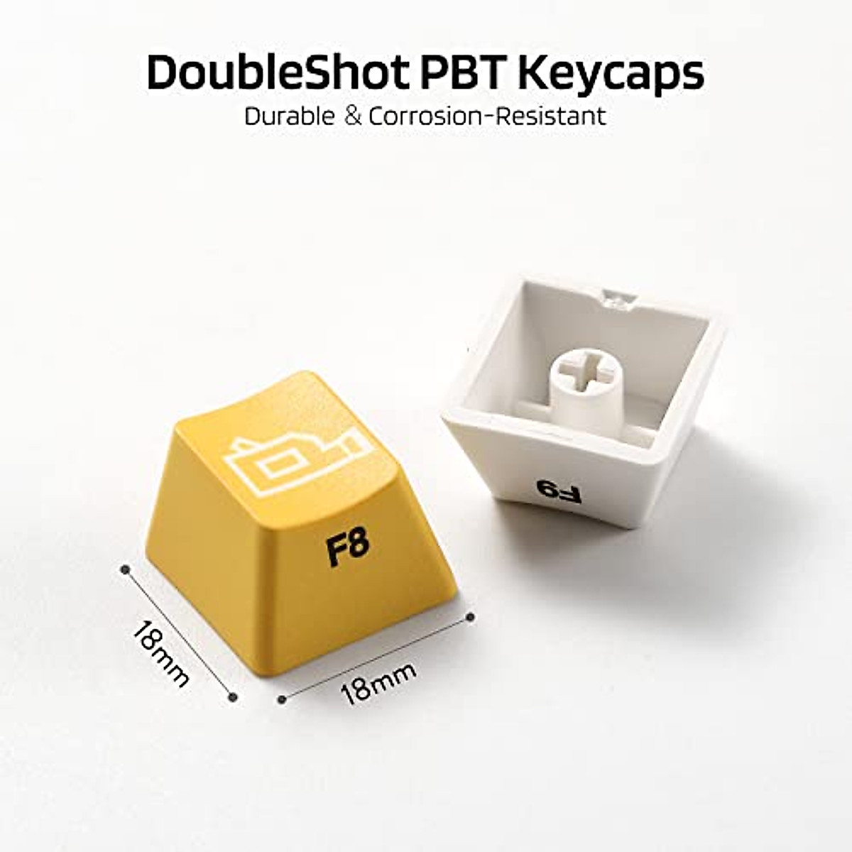LTC LavaCaps PBT Double Shot108 Keycaps Set, Cat's Claw Sublimation OEM Profile for ANSI US Layout 61/87 TKL/104/108 Keys Mechanical Keyboard, with Keycap Puller - (Only Keycaps), Yellow