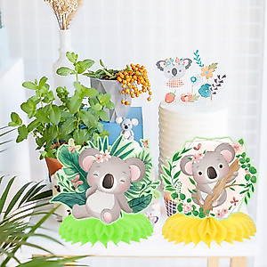 Koala Honeycomb Centerpieces 10pcs Koala Birthday Party Decoration Cute Koala Baby Shower Table Decoration for Koala Theme Party Supplies