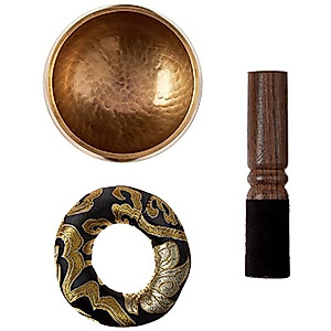 SHOP SIMPLY PERFECT Tibetan Singing Bowl Set with Wooden Mallet Striker and Plush Cushion, Support Meditation, Mindfulness, and Holistic Healing, Help Restore Gratitude and Relaxation