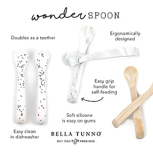 Bella Tunno Wonder Spoons - Soft Baby Spoon Set Safe for Baby Teething & Toddler Spoons, Food-Grade BPA Free Silicone Self Feeding Spoon 2pk, Little Lady Darling