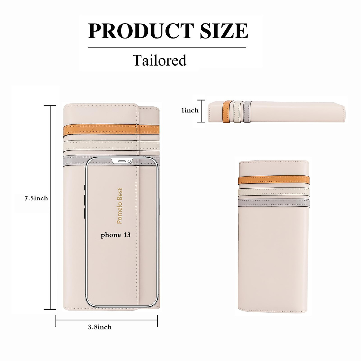 Pomelo Best Wallet Women, Womens Wallet, Wallet for Womens 2024, RFID Blocking Leather Wallet with Multiple Card Slots for Women, Beige