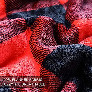 Adigaber Buffalo Plaid Throw Blanket Soft Flannel Fleece Cozy Lightweight for Couch Bed Fit All Seasons Decorative Blankets
