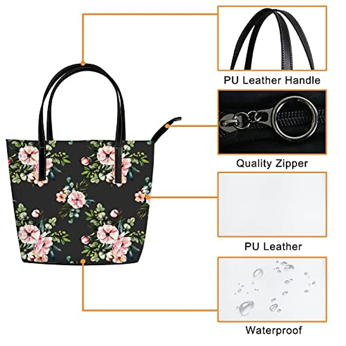 Fashion Tote Handbags Women's Soft Tote Shoulder Bag for Women Work Shopping Top Handle Satchel Bags, 15.8×4×15.4 inches,Flower Ball