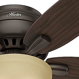 Hunter Fan Company, 53314, 52 inch Newsome Premier Bronze Low Profile Ceiling Fan with LED Light Kit and Pull Chain
