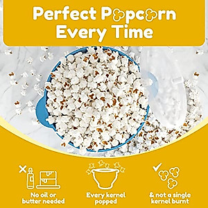 POPCO Silicone Microwave Popcorn Popper with Handles, Silicone Popcorn Maker, Collapsible Bowl Bpa Free and Dishwasher Safe - 15 Colors Available (Transparent Aqua)