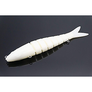 5PC Whopper Popper Bass Lure 8 Multi Jointed Fishing Lure 18g 13.5cm with 5mm Free Eye Topwater Floating Rotating Tail Artificial Hard Bait Swim Bait 5mm