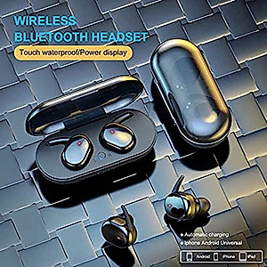 Wireless Ear Buds, True Stereo Headsets in-Ear, 30H Playtime, Charging Case, Bluetooth Earbuds Built-in Mic Earphones Premium Sound, Touch Control, IPX7 Waterproof Sport Headphones