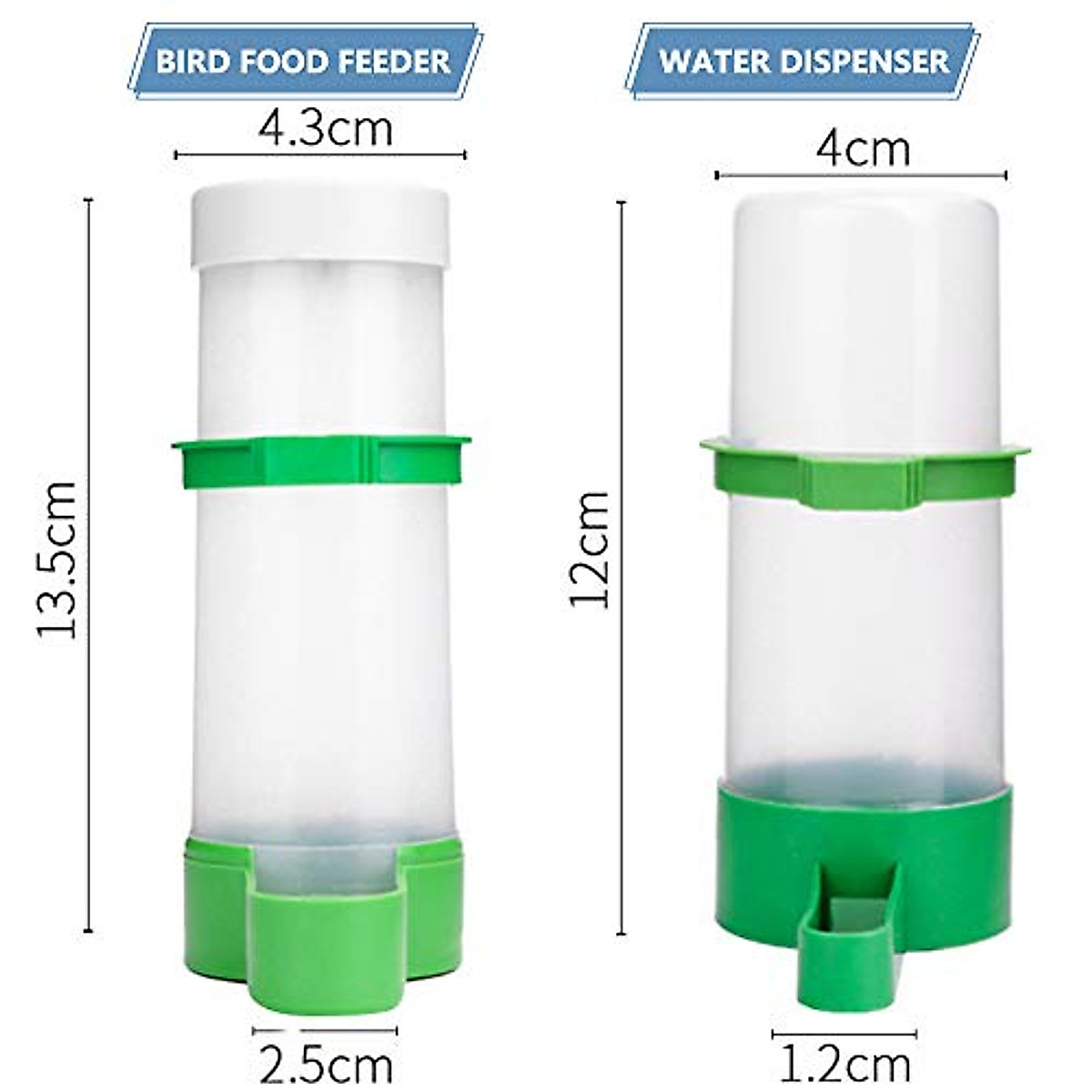 Bird Feeder, Bird Water Dispenser for Cage, XISTEST 2PCS Automatic Bird Water Feeder with 1PCS Food Feeder for Cage Pet Parrot Budgie Lovebirds Cockatiel Automatic Bird Feeder