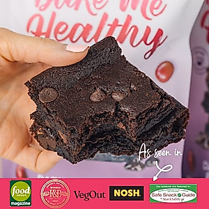 Bake Me Healthy Dark Chocolate Fudgy Brownies Mix - Gluten-Free, No Refined Sugar, Top 9 Allergen-Free, Plant-Based Vegan Brownie Mix - Makes 12 Mouthwatering Brownies - Pack of 2 (14.6 oz/415g Each)