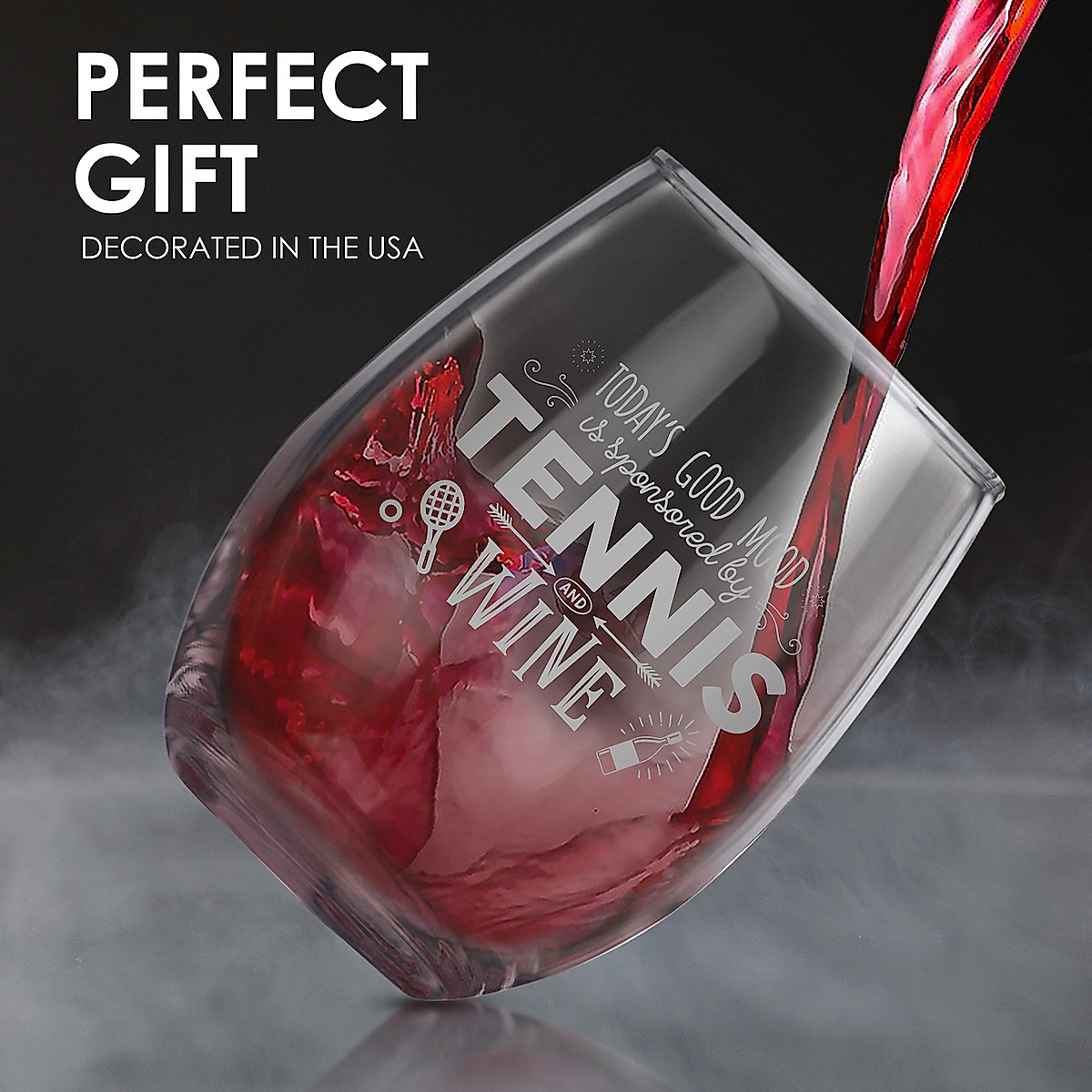 Bad Bananas Tennis Gifts for Women - 21 oz. Stemless Wine Glass - Funny Tennis Player Gift Ideas for Tennis Fans and Tennis Lover Gifts for Her