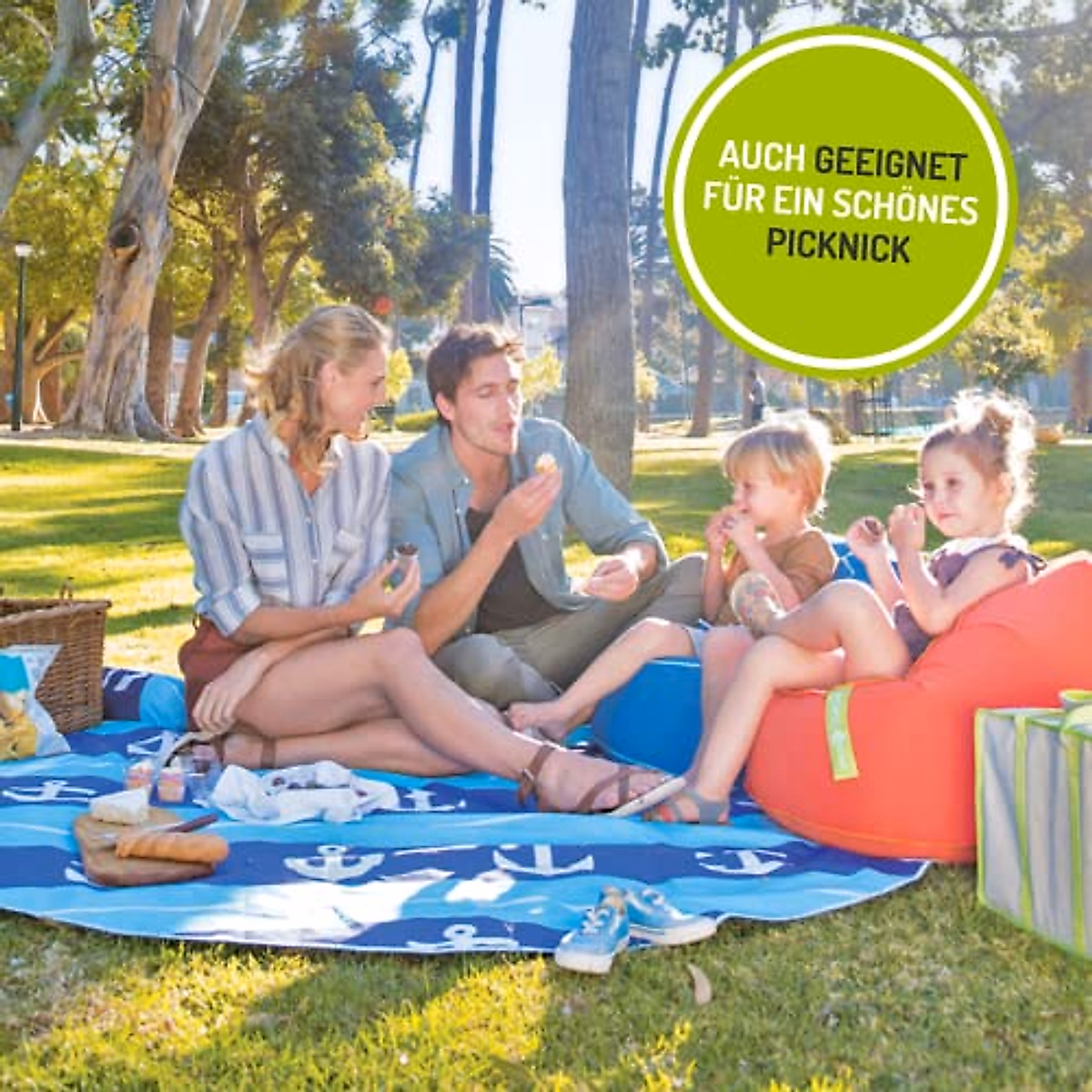 EverEarth E Lite Waterproof Beach Blanket & Kiddie Pool, Blue