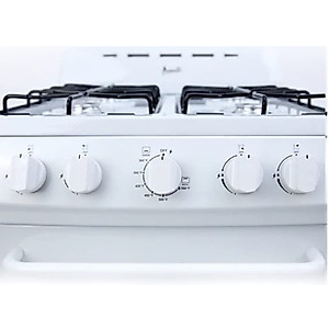 Avanti GRO24P0W Gas Range Oven Compact Freestanding Design, 2.6-Cu.Ft. Capacity 4 Sealed Burners with Electronic Ignition, Includes Broiler Storage Drawer and Accessories, 24-Inch, White