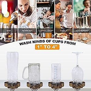 Stainless Steel Glass Rinser for Kitchen Sinks - ARCORA Glass Washer for Sink Brushed Gold, 360° Rotating Baby Bottle Washer, Gold Kitchen Sink Glass Rinser