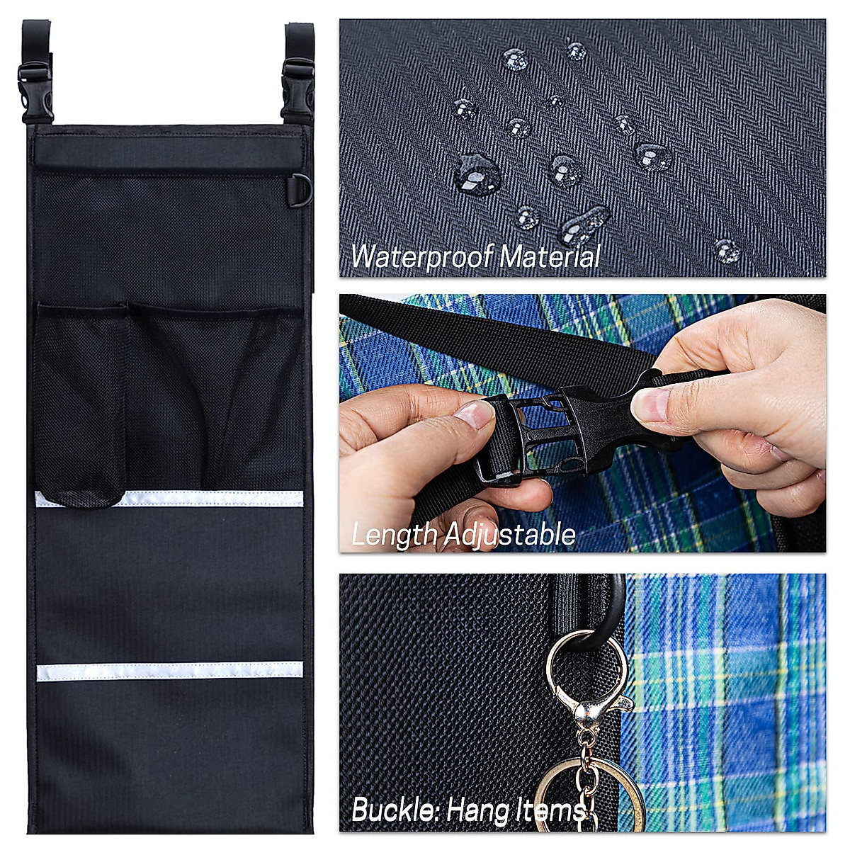 SWISSELITE Oxygen Cylinder Bag,Wheelchair Oxygen Tank Holder with Buckles,Oxygen Tank Carrier Holder for Wheelchair Walker with Mesh Storage Pocket Fits Most Portable Oxygen Tanks