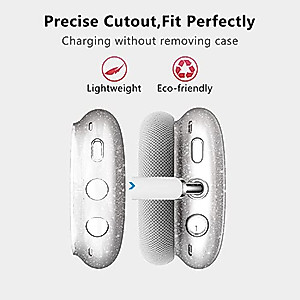 Aircawin for AirPods Max Case Clear Glitter,Soft TPU Clear Case for Airpods Max Case Cover,Shockproof Anti-Scratch Protective Case No-Yellowing Transparent Accessories for AirPod Max Headphone-Glitter