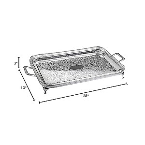 Plateau de service - plaqué argent 64x34cm