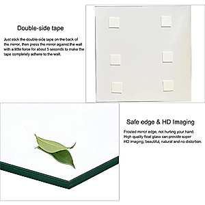 OBIOZZ Bedroom Floor Standing Mirror Full Length Mirror Tiles 11.5 Inch X 4Pcs Frameless Real Wall Mirror Set Make, Perfect for Your Bedroom, Cloakroom, Entry