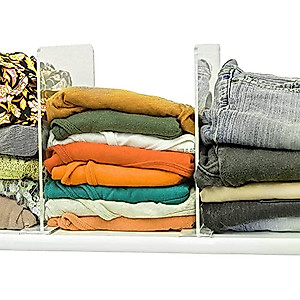 OnDisplay Acrylic Shelf Dividers - Closet Shelves Organizer - Clothing/Purse Separator (8 Pack, 8")