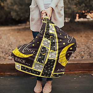 Car Seat Canopy Nursy Cover I Love You to The Moon and Back, Multi Use Breastfeeding Scarf for Infant Carseat Canopy Stroller Shopping Cart Highchair Romantic Words