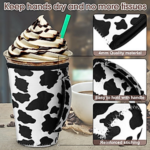 30 Pcs Reusable Iced Coffee Sleeve for Cold Beverages Cups Reusable Neoprene Insulator cup Sleeve with Handle Neoprene Holder Suitable for Hot And Cold Coffee or Ice Drink Fits 16-32oz Cups