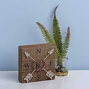 Primitives by Kathy 33187 String Art Box Sign, 6 x 6, Let Your Heart Be Your Compass