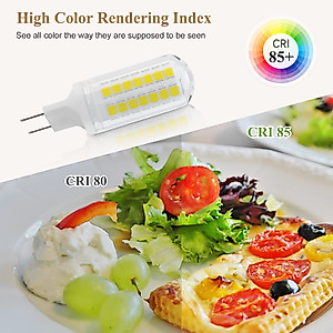 DiCUNO G8 LED Bulb 4W Flat Base, 40W Halogen Equivalent, 450LM, Daylight White 5000K, Non-dimmable Bi-Pin Replacement Bulb for Under Counter, Under-Cabinet Light and Puck Light, 6-Pack