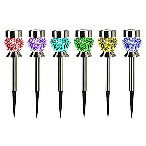 LEWIS&WAYNE Solar Pathway Lights Outdoor Decoration, 6PK Garden Decorative Pathway Lights Solar Powered Waterproof for Driveway, Walkway, Landscape, Patio, Yard (Color Changing)