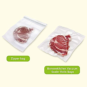 Bonsenkitchen Food Bags Rolls, 2 Pack 8" x 50' Sous Vide Cooking Bags (Total 100 feet), BPA Free 8 Inch Customized Size Food Vacuum Sealer Bags