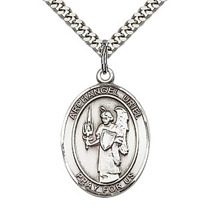 Jewels Obsession St. Uriel Pendant | Sterling Silver St. Uriel Pendant - 24" Chain - Made In USA