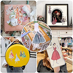 240 Pcs Vintage Washi Stickers for Journaling Supplies, Retro Style Ladies Scrapbook Stickers Scrapbooking Supplies Kit, Aesthetic Stickers for Junk Journal Supplies DIY Crafts Embellishment