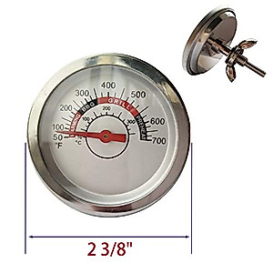 BBQ-Element Grill Thermometer Heat Indicator Replacement for Charbroil 463449914, 463241113, 463268107, Temperature Gauge for Brinkmann 810-3660-S Grill Models.