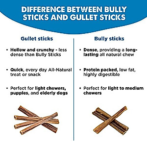 Best Bully Sticks 6 Inch Gullet Thin Stick Dog Treats (25 Pack) - All-Natural Beef Dog Treats - Hollow, Quick Chew Snack for All Dogs - Great for Teething Puppies, Senior Dogs, Light Chewers