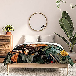 Society6 2021 Cotton Comforter, Queen, Burcu Korkmazyurek Birds and Snakes