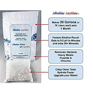 Alkaline Anytime Water Pitcher- Alkaline Water Pouch 9.5+ pH-American Stainless Steel-Ice Guard-Modern-BPA Free Water Jug-Iced Tea Maker-Great for Alkaline Water-Iced Tea-Kool Aid-Iced Coffee-Lemonade