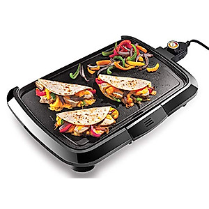 Chefman Electric Griddle, Fully Immersible and Dishwasher Safe Features, Adjustable Temperature Control Allows for Versatile Cooking and Removable Slide-out Drip Tray for Easy Cleaning, Black