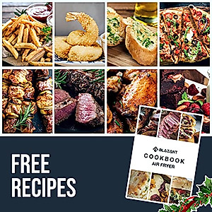 Air Fryer Oven, Toaster Oven Air Fryer Combo with Shake Reminder, Countertop Convection large AirFryer Oven with Rotisserie, Dehydrator, Recipes & Magnetic Cheat Sheet, 7 Accessories BLAZANT