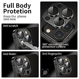 Mansoorr Camera Lens Protector for iPhone 14 Pro / iPhone 14 Pro Max, Alloy Metal Camera Cover with Tempered Glass Screen Protector Accessories,Case Friendly,Scratch Resistant,Easy to Install - Space Black