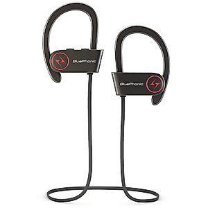 Bluephonic Bluetooth Earbuds Headphones, Best Wireless Sports Earbuds w/Mic, HD Stereo Sweatproof Earphones for Gym Running Workout IPX7 Waterproof Noise Cancelling Earphones Noise Cancelling Headsets