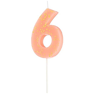 Meri Meri Coral Number 6 Candle