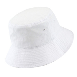 The Hat Depot 100% Cotton Long Brim & Deeper Packable Summer Travel Fashion Bucket Hat (L/XL, White)