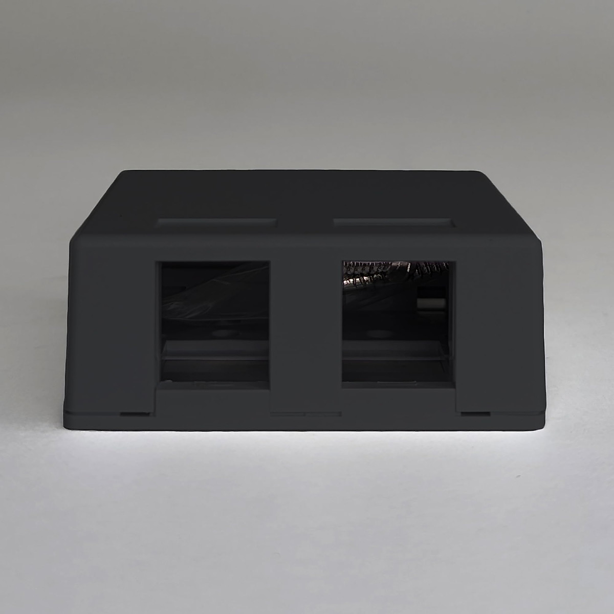 ICC Surface Mount Box with 2 Ports, Black, Single