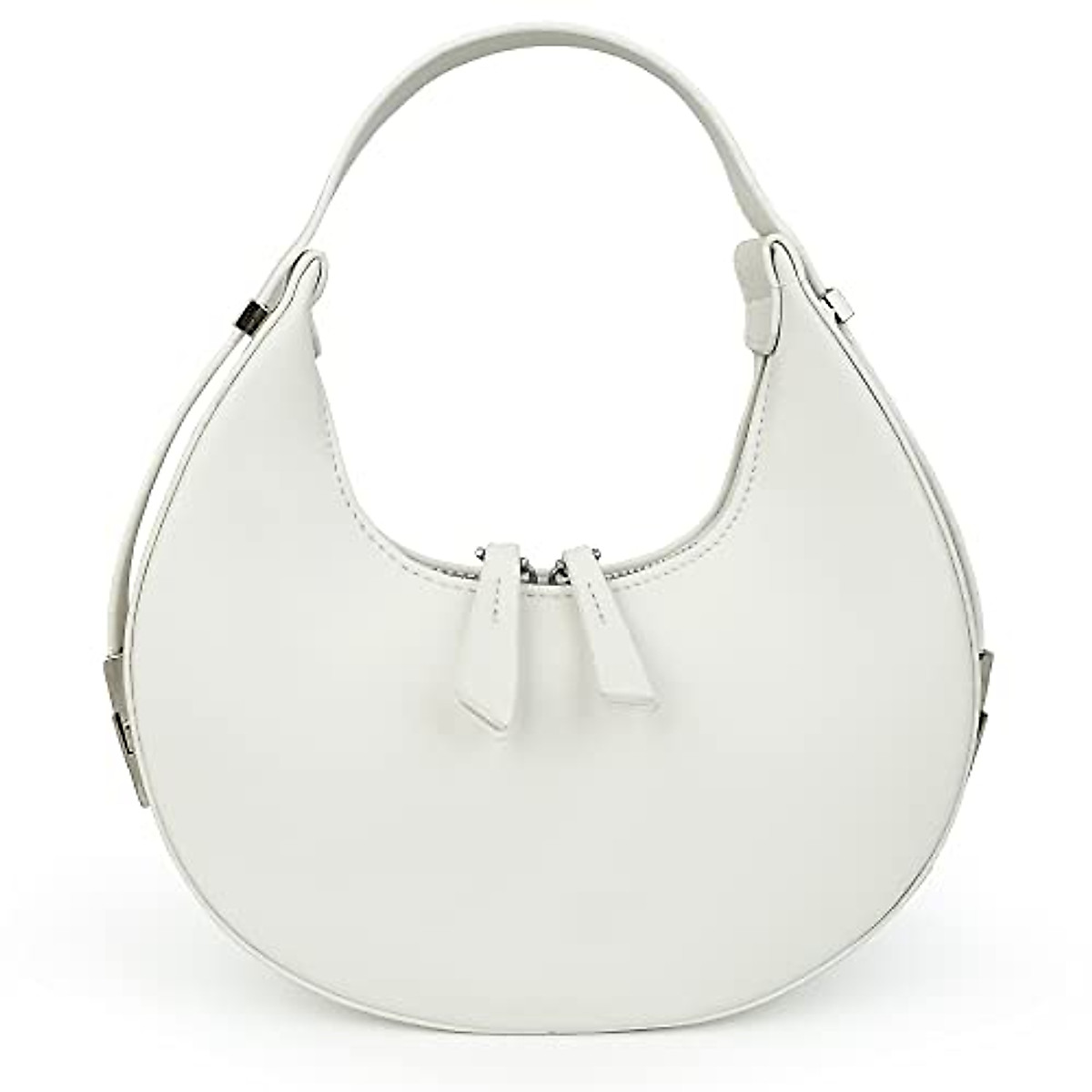 Women Mini White Purses Shoulder Crescent Bag Small Clutch Trendy Satchel Bags Hobo Handbag White