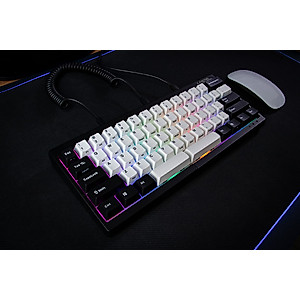 Mistel MD600RGB v3 60% Split Mechanical Keyboard, Two Tone PBT Double Shot Keycaps, Programmable Macro Support, USB to Type-C, Windows and Mac OS, Cherry MX Brown Switch
