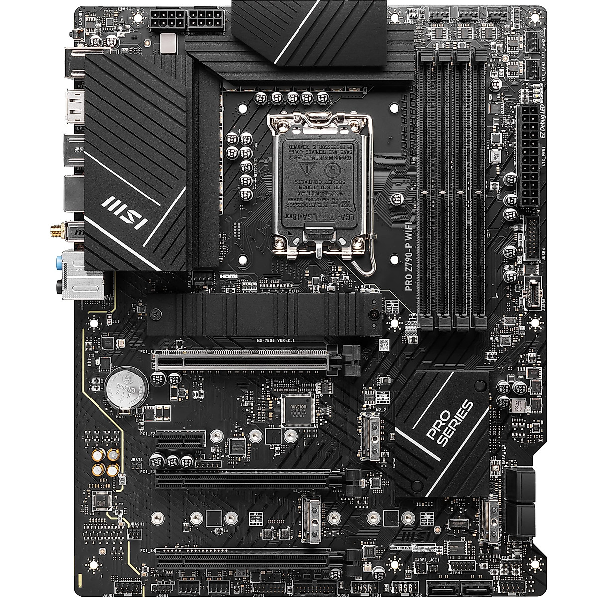 MSI PRO Z790-P WiFi ProSeries Motherboard (Supports 12th/13th/14th Gen Intel Processors, LGA 1700, DDR5, PCIe 5.0, M.2, 2.5Gbps LAN, USB 3.2 Gen2, HDMI/DP, Wi-Fi 6E, Bluetooth 5.3, ATX)