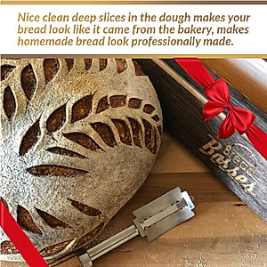 Bread Bosses Bread Bakers Lame Slashing Tool and 9 Inch Banneton Proofing Basket- Great as a Gift