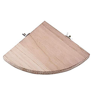 (Pack of 2) Bird Platform Wooden Fan Shape Bird Cage Perch Natural Parrot Stand for Small Animals Parrot Parakeet Cockatiel Budgie Gerbil Rat5.1X5.1 Inch